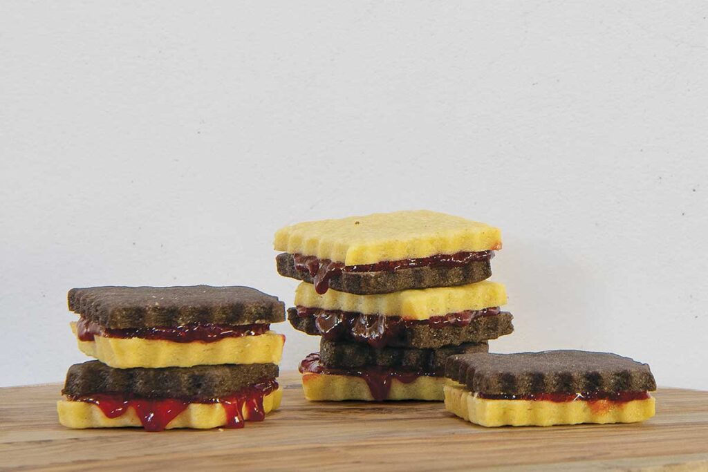 Neapolitan Sablé Sandwich Cookies - Edible Silicon Valley